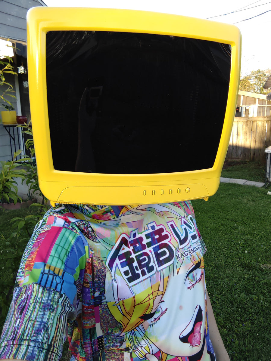 Wearable Yellow TV Head - Ready to Ship – PokuPoku Studio